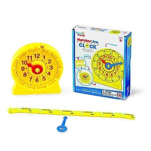 hand2mind - 92286 Number Line Clock for Kids Ages 5-10, Turn A Number Line Into A Clock, Hands-on Way to Go from Counting Numbers to Telling Time, Learning to Tell Time Clock, Homeschool Supplies (Set of 1)