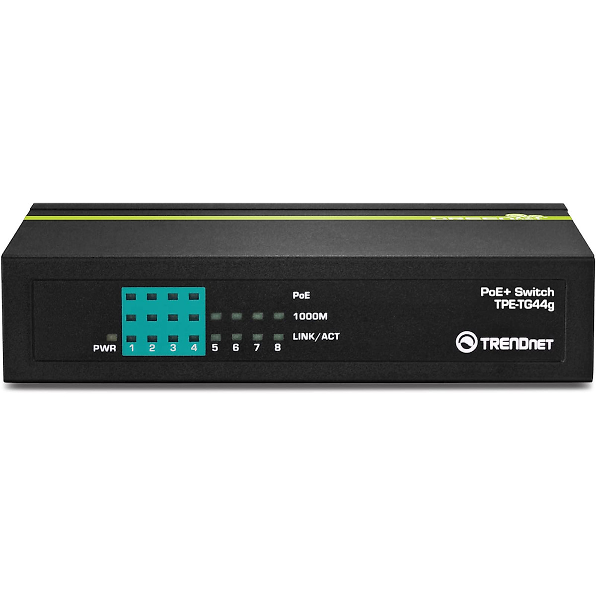 TRENDnet 8-Port Gigabit GREENnet PoE+ Switch, TPE-TG44G, 4 x Gigabit PoE/PoE+ Up to 30 W/Port, 4 x Gigabit, 61 W Power Budget, 16 Gbps Switch Capacity, Ethernet Unmanaged Switch