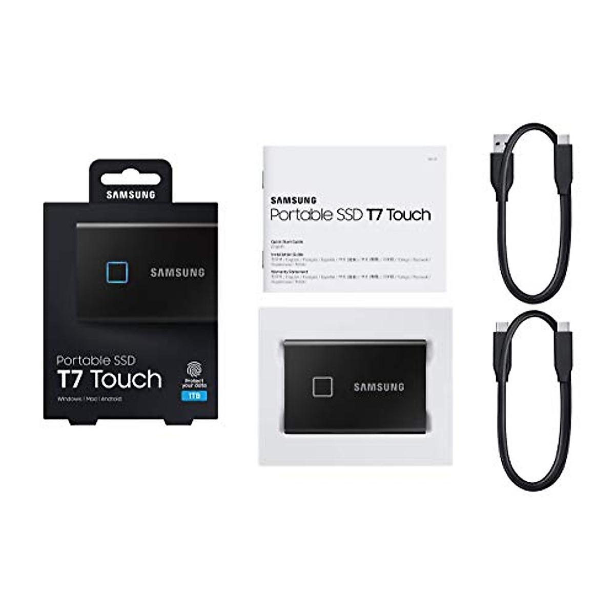 SAMSUNG SSD T7 Portable External Solid State Drive 1TB, Up to USB 3.2 Gen2 , Reliable Storage for Gaming, Students, Professionals, (MU-PC1T0T/AM), Black