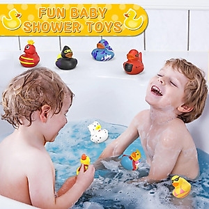 100 Pcs Rubber Ducks in Bulk, Assortment Jeep Ducks for Jeeps Ducking, Toddler Baby Bath Toys Christmas Party Favors Summer Beach Pool Activity Duckies Bulk