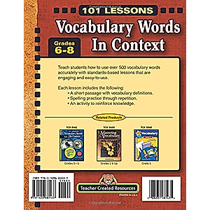 Vocabulary Words in Context: Grade 6-8 (101 Lessons)