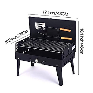 Advanced Portable Charcoal Grill Outdoor Folding Barbecue Grill Comes with BBQ Toolbox Grill Barbecue Grill Stall