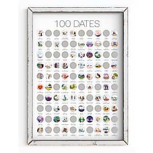 100 Dates Scratch Off Poster - Engagement Gifts, Gift for Her, Gifts for Her, Date Night, Anniversary for Couples, Date Night Ideas, Birthday Gifts for Women, Engagement, Wedding