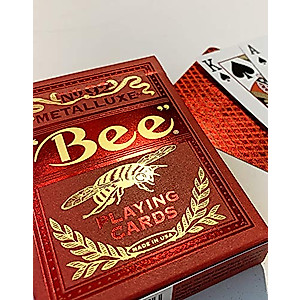 bee MetalLuxe™ Playing Cards - Red Foil Diamond Back, Standard Index