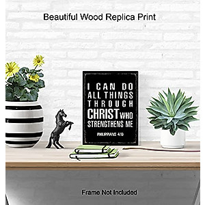 Religious Christian Wall Art & Decor - Catholic Gifts for Men - Scripture Wall Art - Jesus Wall Decor - Bible Verses Wall Decor - Inspirational Spiritual Gifts - I Can Do All Things Through Christ