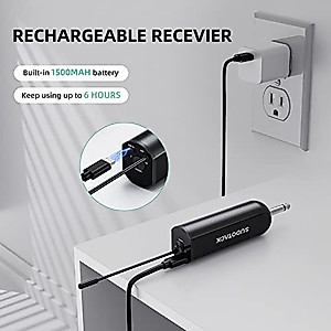 SUDOTACK Wireless Microphone, [Clear Sound][Plug & Play] Metal UHF Dual Cordless Handheld Dynamic Mic with Rechargeable Receiver,1/4'' Output, for Karaoke Singing, DJ, Party, Church, 200ft(SWP-A20)