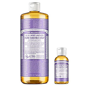 Dr. Bronner's Pure-Castile Liquid Soap – Lavender Bundle. 32 oz. Bottle and 2 oz. Travel Bottle