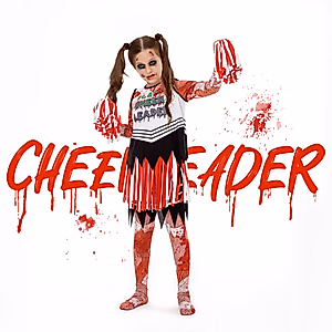 HPMNS Halloween Kids Zombie Cheerleader Costume L