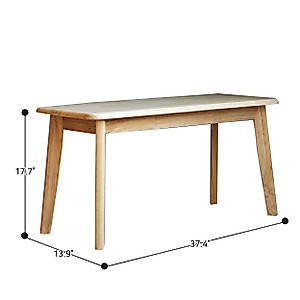 Livinia 3-Piece Dining Table Set, Canberra 47.2" Table (Natural-Oak) Canberra 37.4" Dining Bench (Natural-Oak) Set