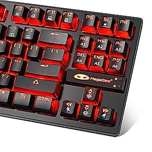 Anivia 87 Keys Mechanical Gaming Keyboard, 80% Compact USB Wired Mechanical Keyboard with Red Backlit & Blue Switch, Hot Swappable Gaming Keyboard for Gaming and Work - Black