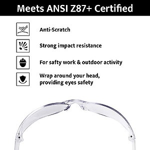 ROAR Assorted Safety Glasses 12 pairs per box Eyewear Protective Glasses Safety Goggle Airsoft Goggle, Strong Impact Resistant Lens for Laboratory, Construction, gardening,Industrial Safety, Craft