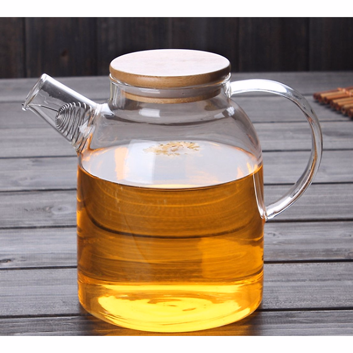 Emoyi 60 ounce Glass Kettle - Pitcher - Heat Resistant Borosilicate Glass - Stove-top Safe Teapot Carafe