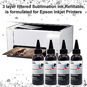 seogol Black Sublimation Ink for Epson EcoTank Workforce Printers ET-2720 ET-2760 ET-2750 ET-15000 ET-4700 ET-3760 WF-7710 WF-7720 WF-7210 C88+ ETC.（400ml/Offer Free ICC Printing）