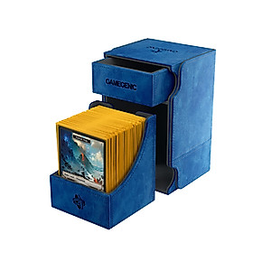 Watchtower 100+ XL Convertible Deck Box | Double-Sleeved Card Storage | Card Game Protector | Nexofyber Surface | Holds Up to 100 Cards | Blue Color | Made by Gamegenic