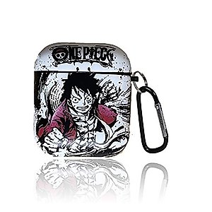 N-brand Be Applicable Case for Airpods 1&2,Cute Funny Cartoon Character TPU Cover ,(Designed for Kids Girl and Boys) (Luffy)