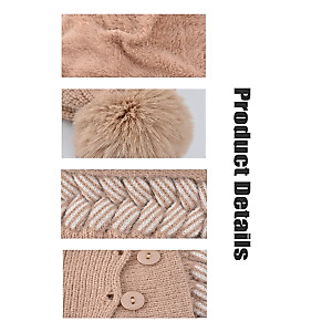 Tandarui Hat Scarf Set,Winter Hat Set,Scarf and Hat Set for Women,Scarf Hat and Mask Set for Women(Khaki)