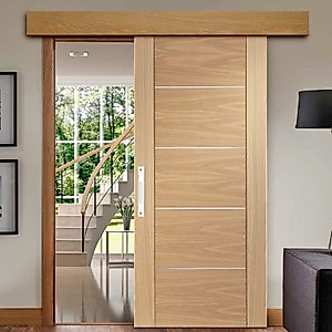 Jiozermi 2 Pack Sliding Barn Door Handle, 7.9 Inch Gate Door Handle, Aluminium Alloy Door Pull Handle for Sliding Barn Door Gate Cabinet Closet Drawer Garage Shed, Silver White