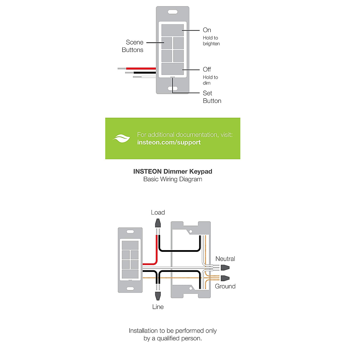 Insteon Smart Dimmer 6-Button Keypad, KeypadLinc in-Wall Controller, 2334-232 (White) - Insteon Hub Required for Voice Control with Alexa & Google Assistant