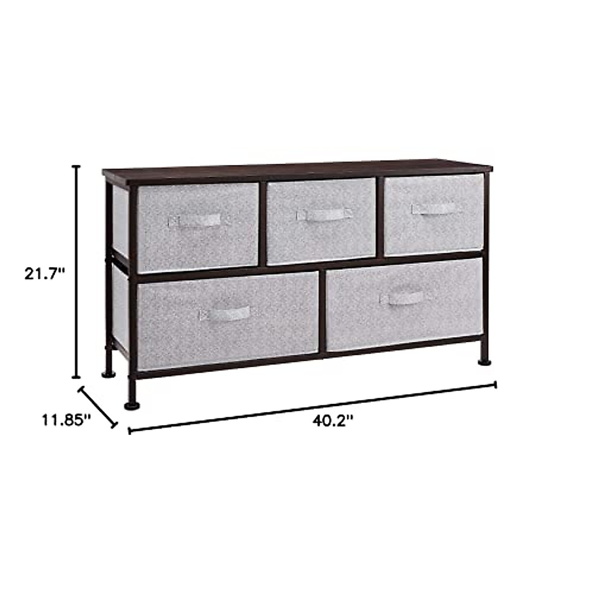 Amazon Basics Extra Wide Fabric 5-Drawer Storage Organizer Unit for Closet, Bronze