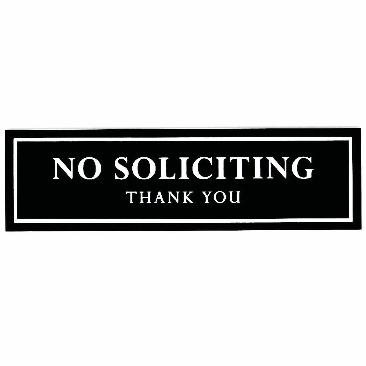 Kubik Letters Original No Soliciting Sign for House (with Strong Adhesive Tape) - No Soliciting Signs for Home - No Solicitors Sign for Front Door - No Solicitation Sign for Business - Black 120 mil