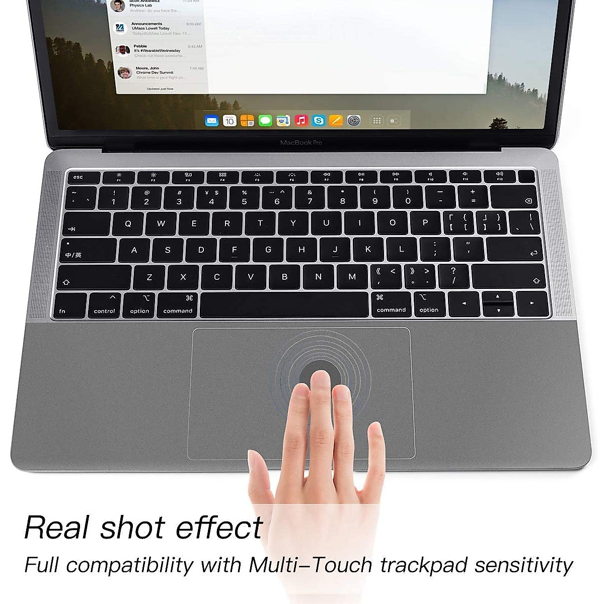 Pack of 2 - Ecomgenic Laptop touchpad Protector trackpad Cover Grey for Dynabook Portege X40L-K 14 inch Laptop