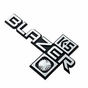 Set of 2 K5 Blazer Front Fender Emblem 3D Logo Badge Replacement for 1981-1987 Blazer Truck Models 14051844 (Silver Black)