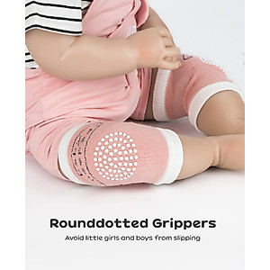 BOSONER Baby Crawling Anti-Slip Knee Pads,Unisex Baby Toddlers Kneepads Leg Warmer 5 Pairs…