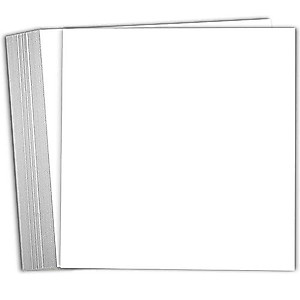 Hamilco 6x6 White Scrapbook Cardstock Paper 80lb Cover Card Stock 100 Pack