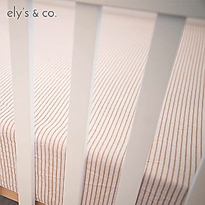 Pack and Play Sheet 2 Pack - Pack and Play Sheets Fitted with 100% Jersey Cotton - Pack N Play Mattress Sheets for Boys and Girls, Newborn Essentials (Pink Tulips & Stripes)