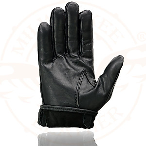 Milwaukee Leather SH247 Men's Black Leather Unlined Classic Style Driving Gloves - Medium