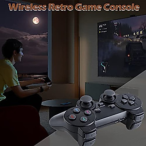 Wireless Retro Game Console,Plug and Play Video Game Stick Built in 10000+ Games,9 Classic Emulators, with Dual 2.4G Wireless Controllers,Birthday Gifts Choice for Children/Adults(64G)