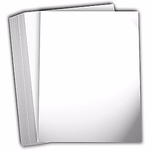 Hamilco White Glossy Cardstock Paper 8 1/2 x 11" 100 lb Cover Card Stock 50 Pack