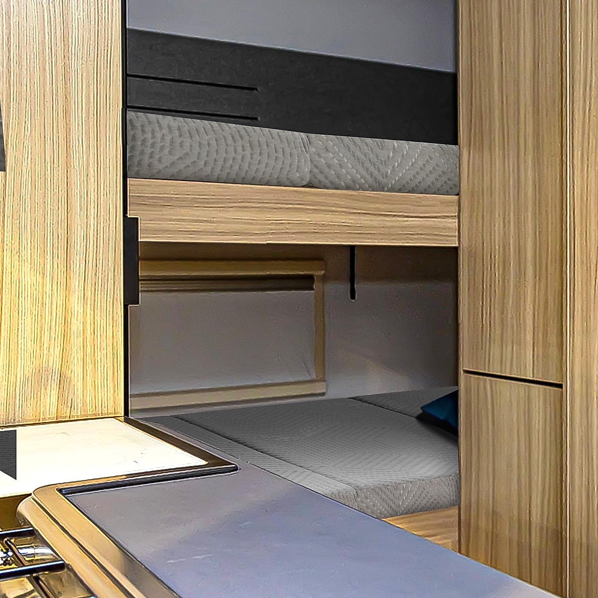 MUUEGM 4 Inch Foldable Mattress Trifold Mattress Folding Bed,Memory Foam Floor Sleeping Mattress,Portable Trifold Toddler Bed Mattress XL Twin Knitted Grey