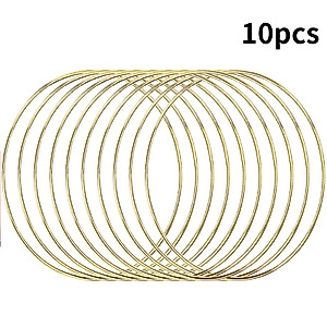 Coceca 10pcs 6 Inch Gold Metal Rings for Crafts Dream Catcher Ring, Metal Hoops for Dream Catcher and Crafts Centerpiece Table Decorations