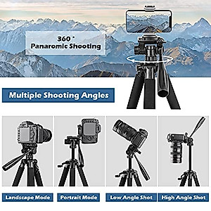 UBeesize 67” Camera Tripod with Travel Bag, Cell Phone Tripod with Wireless Remote and Phone Holder, Compatible with All Cameras, Cell Phones, Projector, Webcam, Spotting Scopes