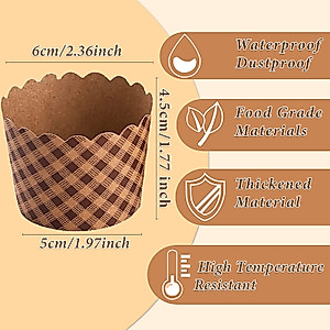 WOENOER Baking Cups, 200 PCS Paper Cupcake Liners Muffin Liner, Brown Cup Cake Baking Holder Kraft Paper Cup Heavy Duty Greaseproof Wrappers Supplies for Fall Bakery Wedding Christmas Cup (Small)