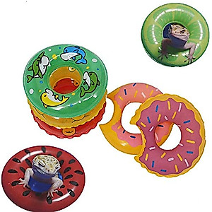 3.74 Inch Lizard Bearded Dragon Leopard Gecko Bath Collar Ring Swimming Rings Reptile Swim Life Jacket Float Ring for Leopard Gecko Anole Amphibians Cage Accessories Photo Shoot Toy (5 PCS)