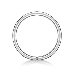 Lavari Jewelers 20 Gauge Nose Hoop Ring for Women - 14k White Gold Nose Ring - 8 mm Hoop Ring - Unisex Hypoallergenic Nostril Piercing Jewelry - 20G Body Piercing for Men