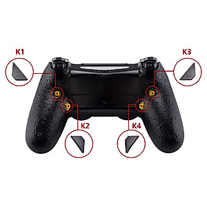 eXtremeRate Textured Black Dawn Programable Remap Kit for PS4 Controller with Upgrade Board & Redesigned Back Shell & 4 Back Buttons - Compatible with JDM-040/050/055 - Controller NOT Included