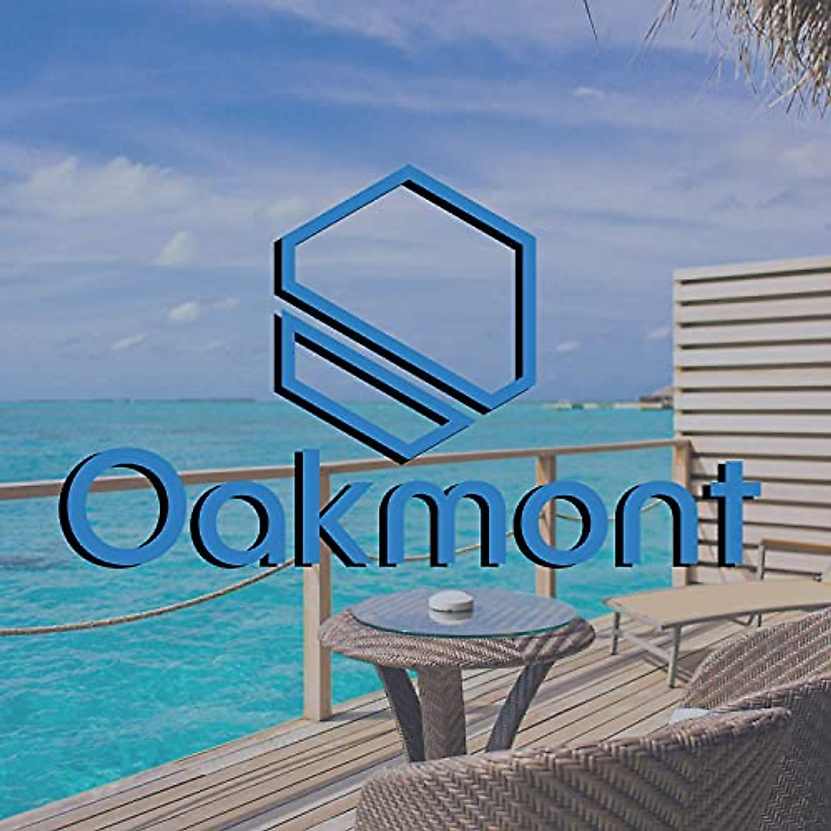 Oakmont 3 Pieces Patio Furniture Set Outdoor Wicker Conversation Set Modern Bistro Set Black Rattan Balcony Chair Sets with Coffee Table for Yard and Bistro(Navy Blue)