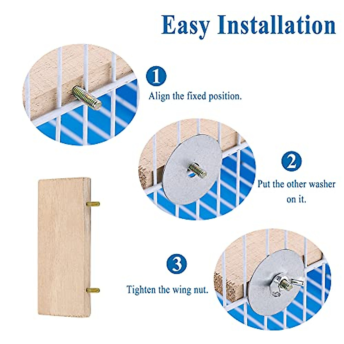 Mogoko Polished Natural Wood Bird Perches Pet Parrot Bird Cage Perches Square Wooden Stand Platform Budgie Toys Cages Accessories for Parakeets