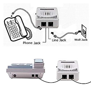 2PCS 95dB Extra-Loud Telephone Ringer Phone Ring Amplifier Ringing Help Strobe Light Bell Sound Landline Ringer Sound Ringtones