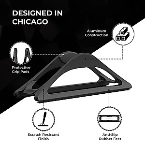 HumanCentric Vertical Laptop Stand for Desks (Matte Black) | Adjustable Holder to Dock Apple MacBook, MacBook Pro, and Other Laptops to Organize Work & Home Office