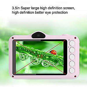 Children Camera, USB Charging Action Camera 12MP 3.5 Inch Wide-angle Lens High‑definition ABS Pink for Video for Taking Photo