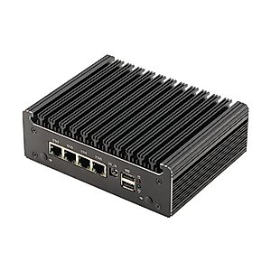 HUNSN Micro Firewall Appliance, Mini PC, OPNsense, VPN, Router PC, Intel Pentium Silver N6000, RS41, AES-NI, 4 x 2.5GbE I226-V, Console, Type-C, HDMI, DP, 16G RAM, 64G SSD