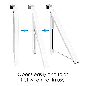 HOLDN’ STORAGE Over Door Hanger - Single Hanger Retractable Collapsible Folding Over The Door Rack Organizer for Clothes & Towels Ideal for Bathrooms, Dorm Rooms Etc.
