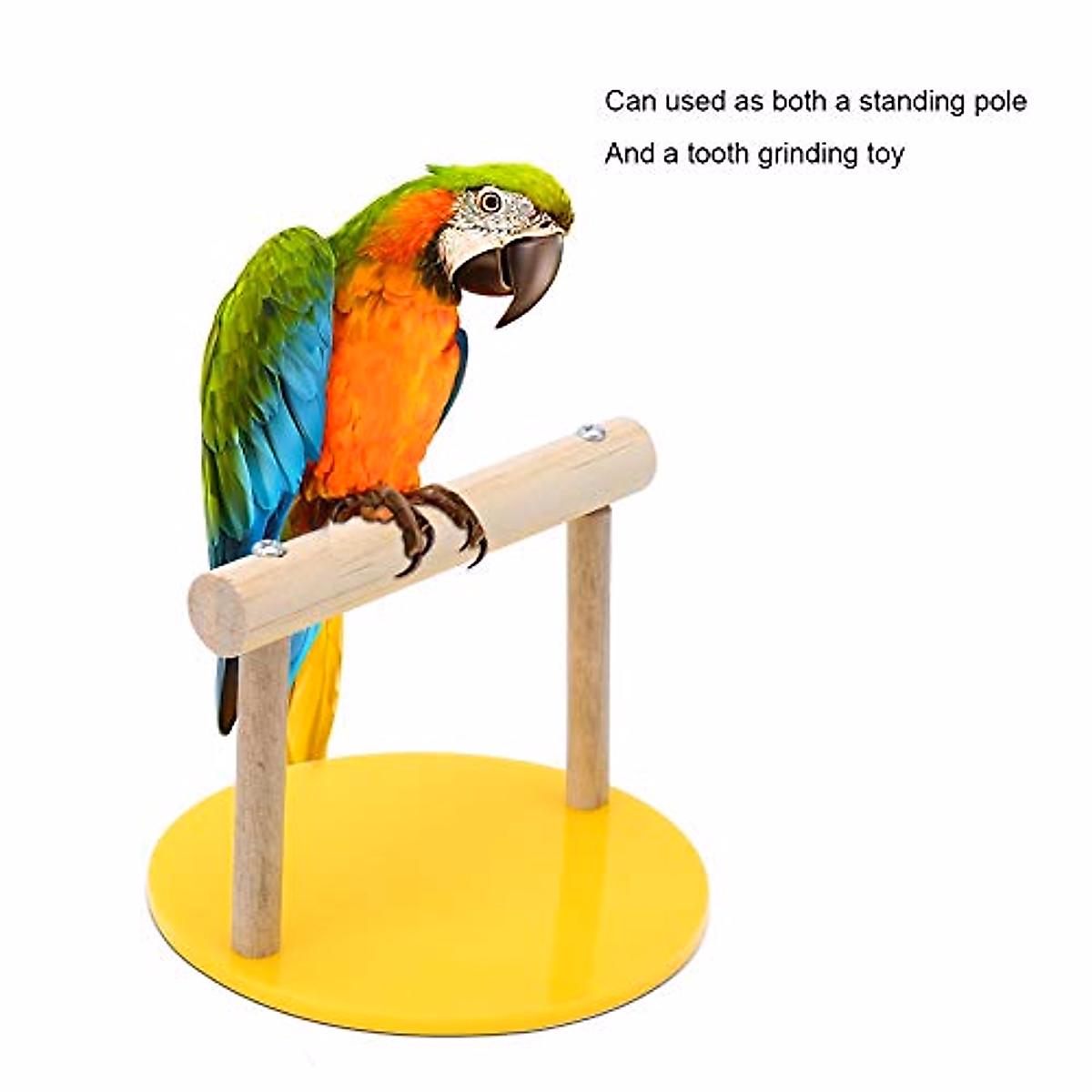 Hffheer Bird Cage Stand Wooden Table Parrot Perch Shelf Training Stands Playstand Playgound Play Gym Bird Cage Toys for Small and Medium Sized Parrot