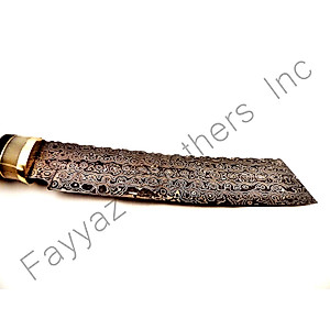 FAYYAZ BROTHERS Custom Hand Made Damascus Steel Hunting Knives/Tanto Knife FBK-15664 (Natural Bone)