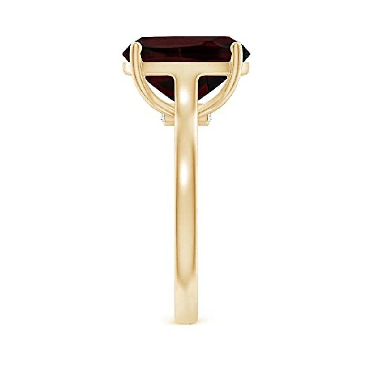 Angara Natural Garnet Solitaire Ring for Women in 14K Yellow Gold (Grade-A | Size-12x10mm) | January Birthstone Jewelry Gift for Women | Birthday | Wedding | Anniversary | Engagement