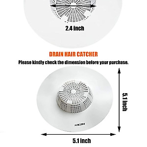 NTVKID Shower Drain Stopper, TPE/TPR Drain Hair Catcher, Flex Silicone Strainer for Shower/Bathtub/Laundry/Bathroom Laundry/Tub/Floor Drain/Kitchen Sink